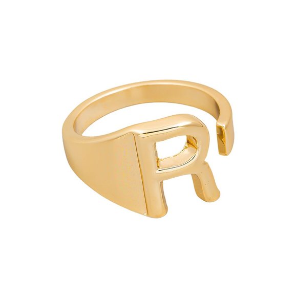 DRIKOR | Jewelry | Letter R Metallic Alphabet Ring | Poshmark